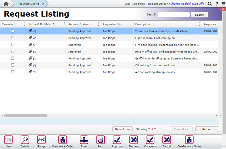 Working with Maintenance Requests in MEX – MEX